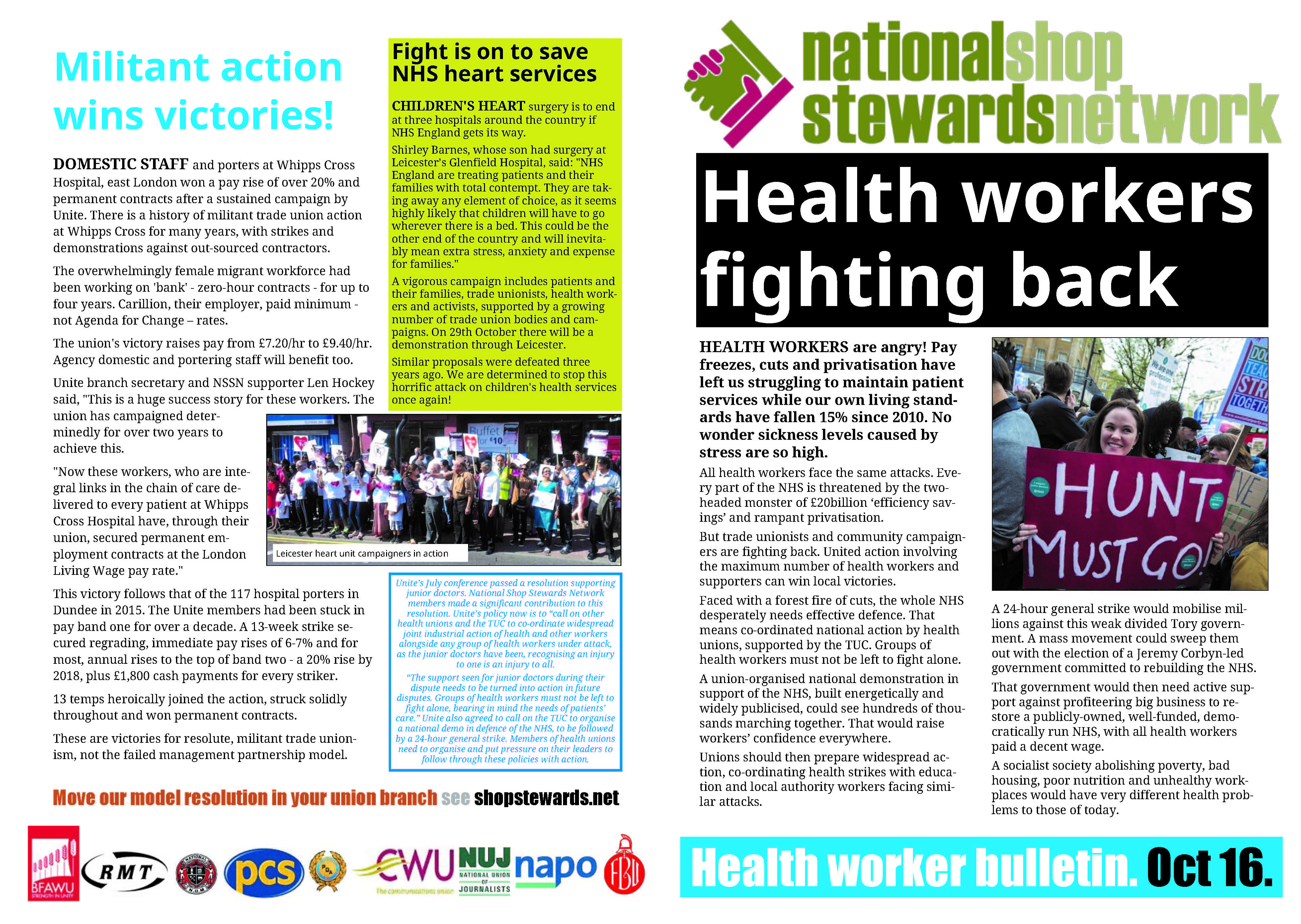 NSSN 310: Defend RMT! Support the TAs! Read NSSN NHS bulletin ...