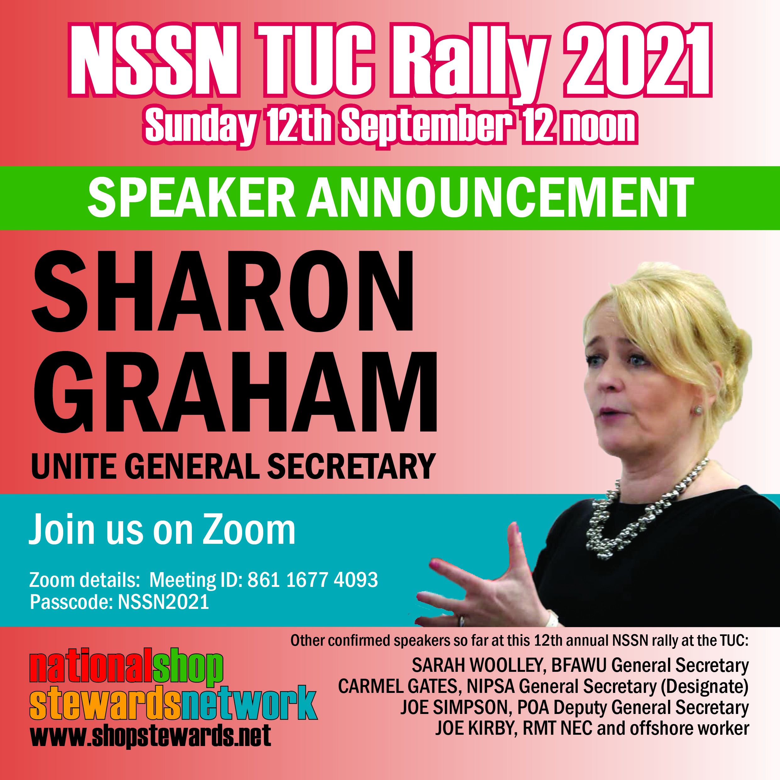 550: Unite GS Sharon Graham to speak at NSSN TUC Rally - National Shop ...